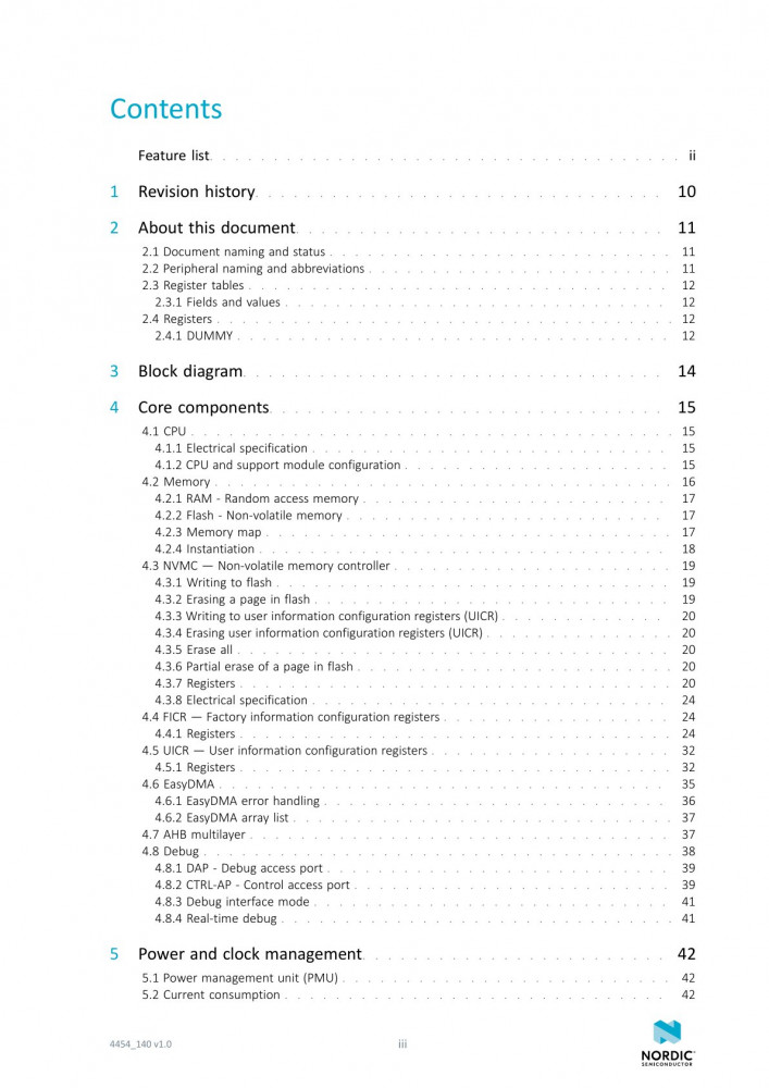 nRF52811 specification preview page 3