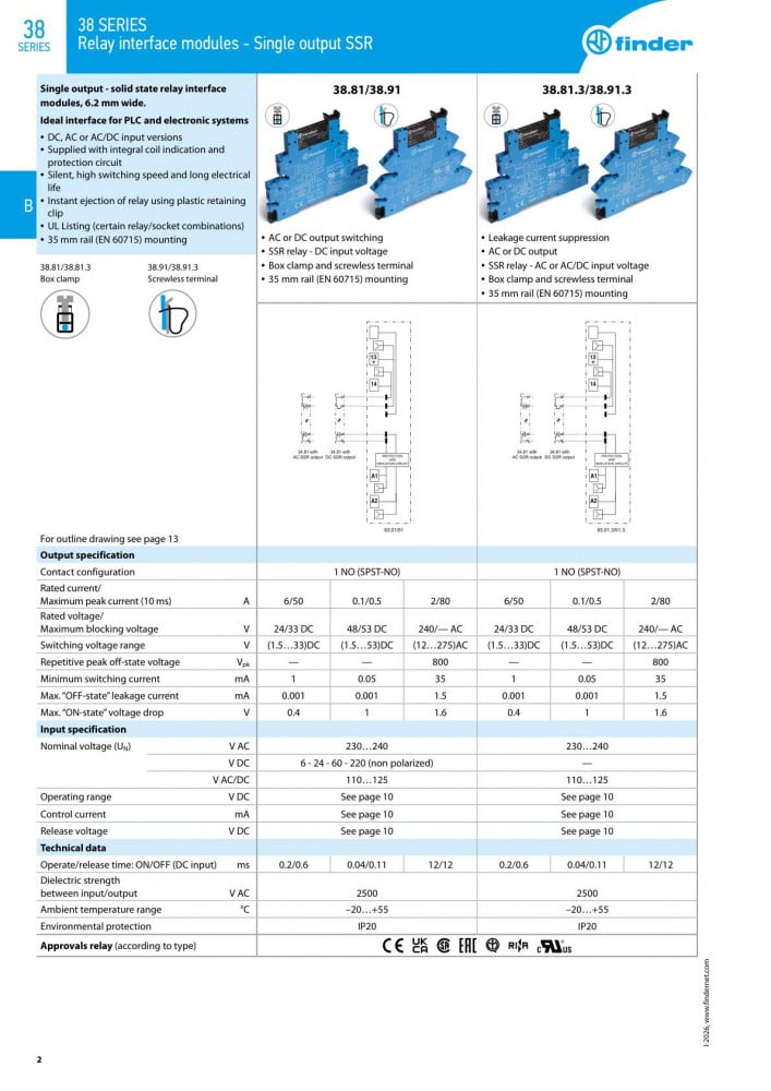 38 series relay interface module document page 6