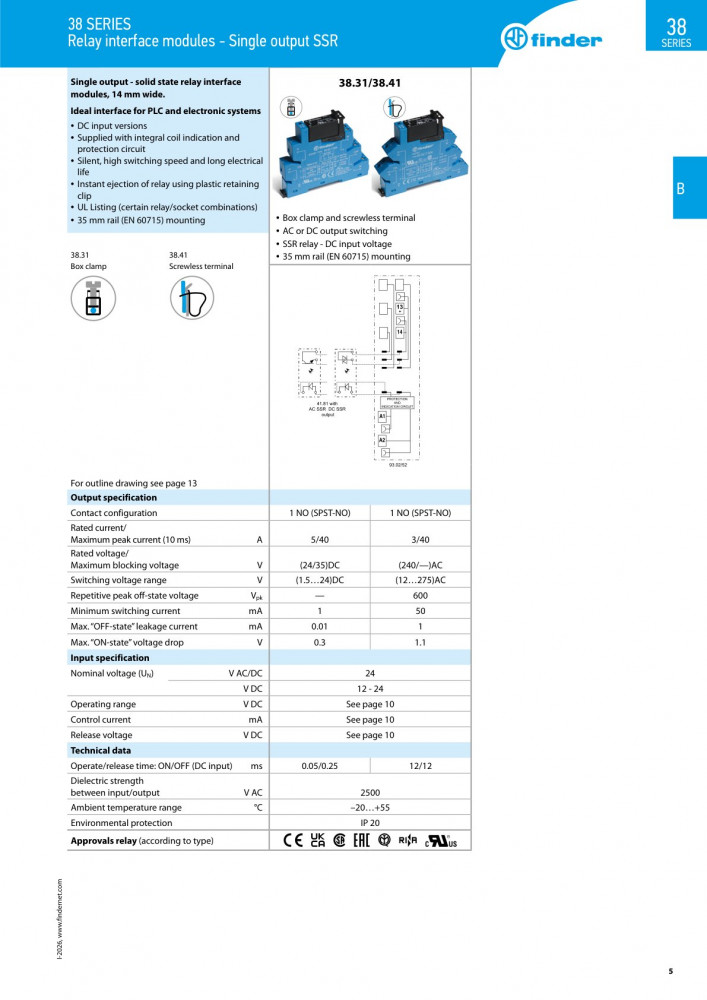 38 series relay interface module document page 9