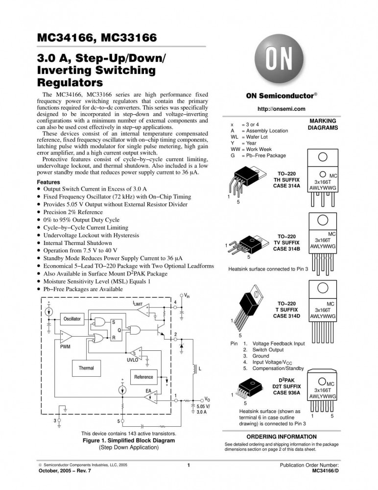 MC33166 datasheet page 1