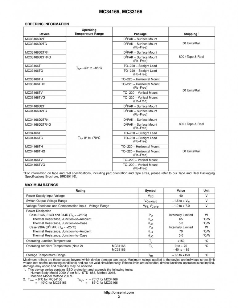 MC33166 datasheet page 2