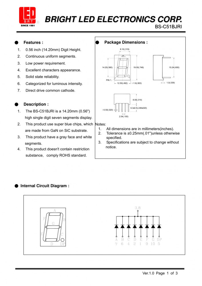 BS-C51BJRI technical document page 1