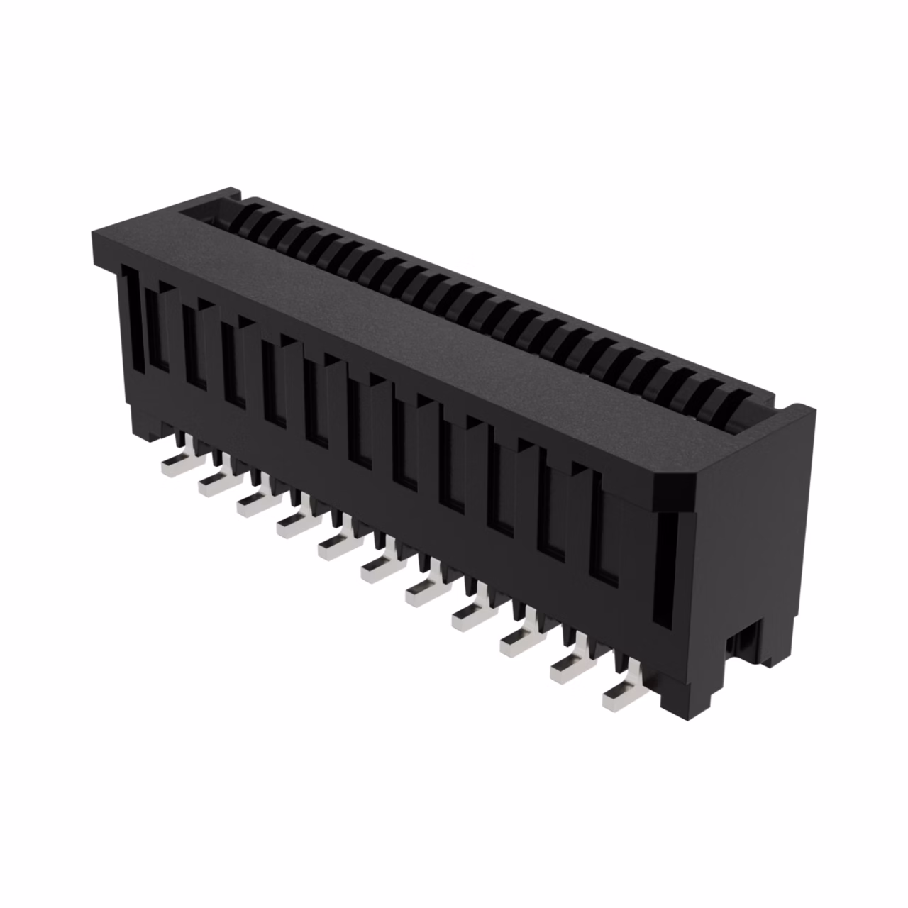 Easy-On FFC/FPC Connector, 0.50mm Pitch, Surface Mount, Vertical, Non-ZIF, Standard Footprint, Tin Bismuth Plating, Short Terminal Type, Black, 22 Circuits for sale