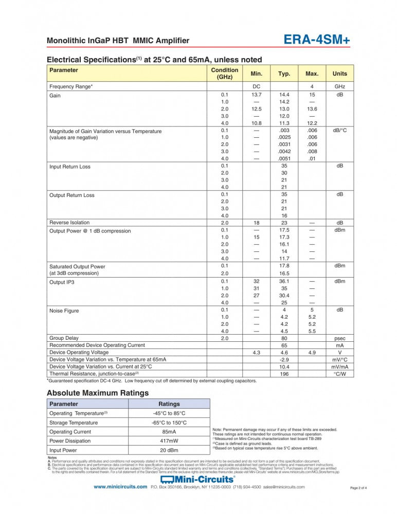 ERA-4SM+ datasheet page 2