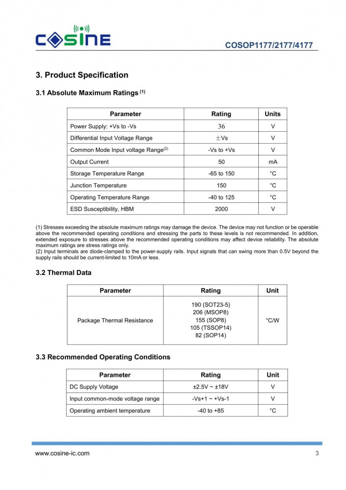 COSOP1177SR datasheet page 3