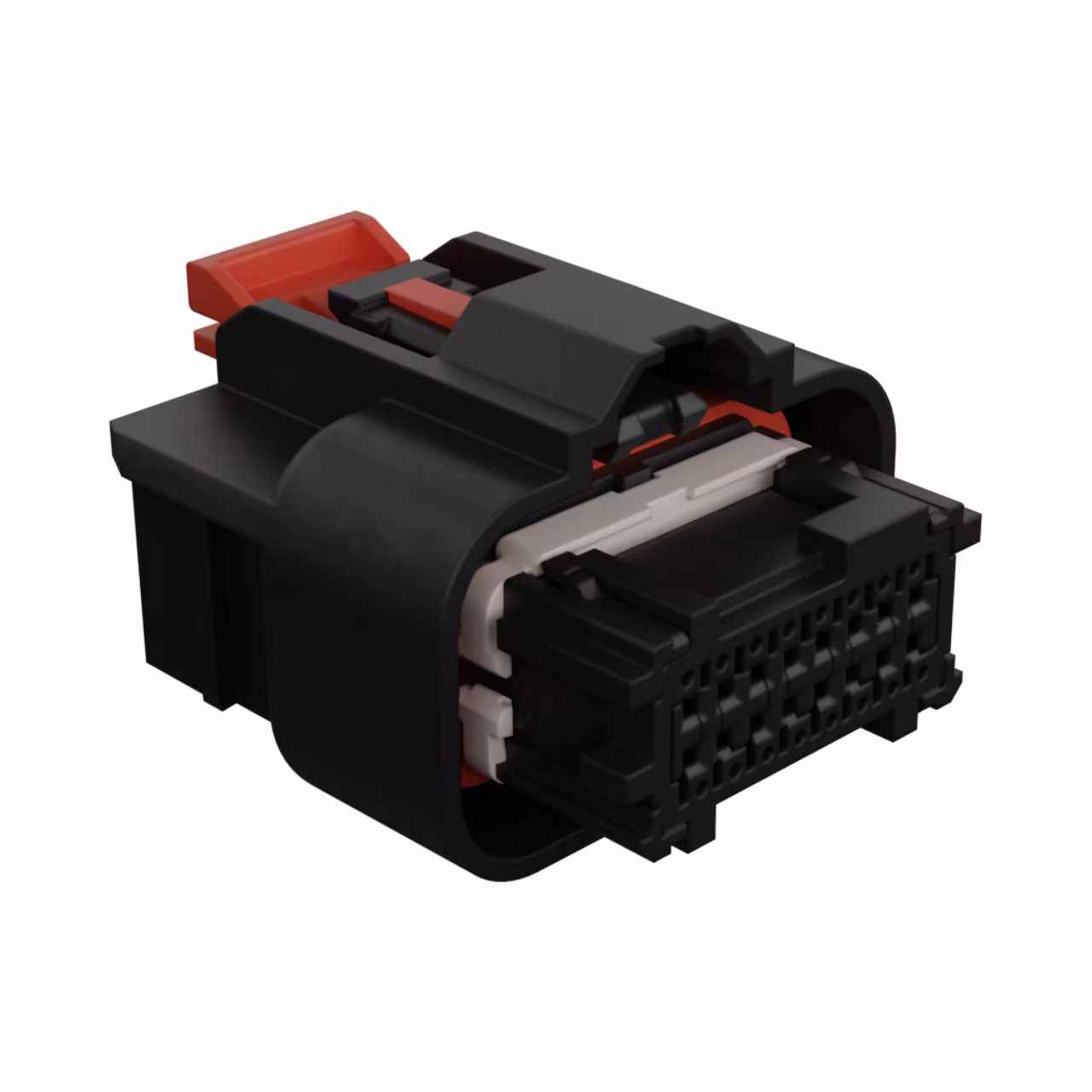 Mini50 Sealed Receptalce Housing, Dual Row, with CPA, 16 Circuits, Polarization Option A, Black for sale