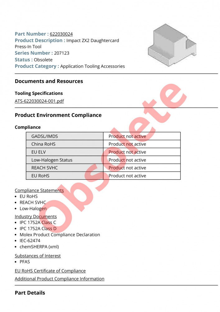 Molex tooling document page 1