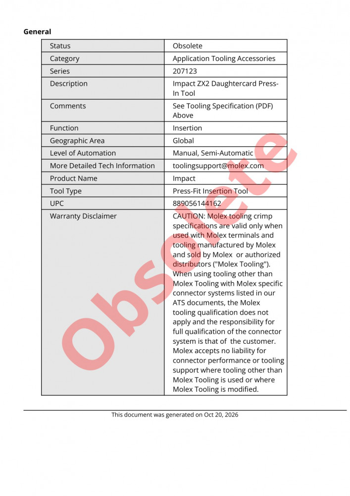Molex tooling document page 2