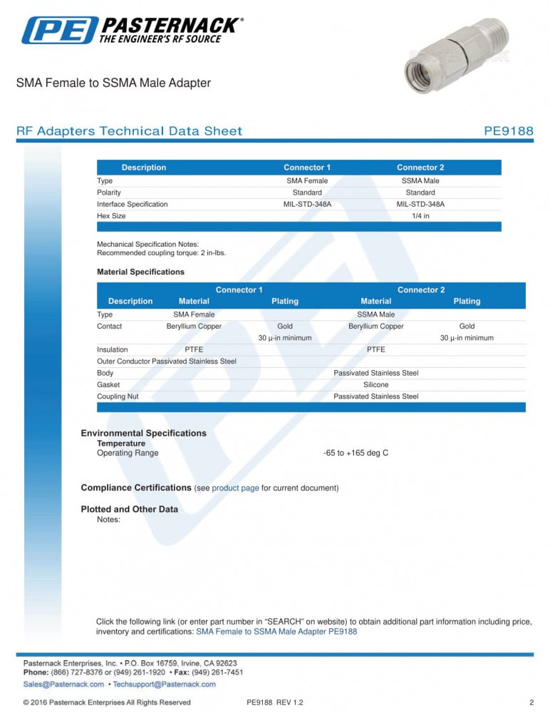 PE9188 technical document page 2