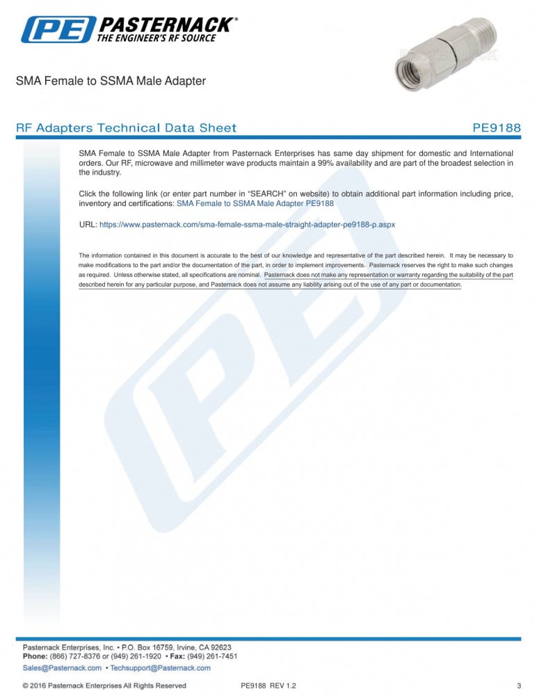 PE9188 technical document page 3