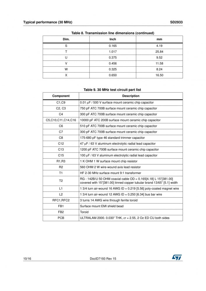 SD2933W datasheet page 10
