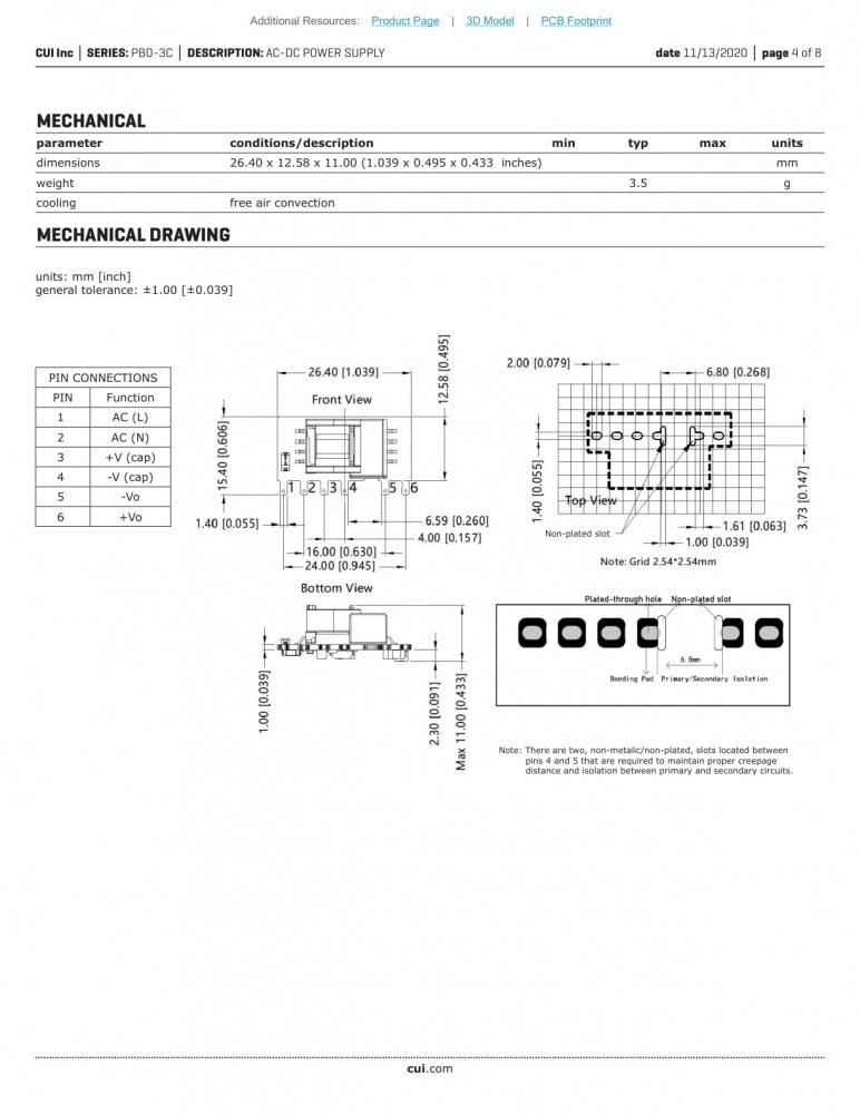 CUI PBO-3C datasheet page 4
