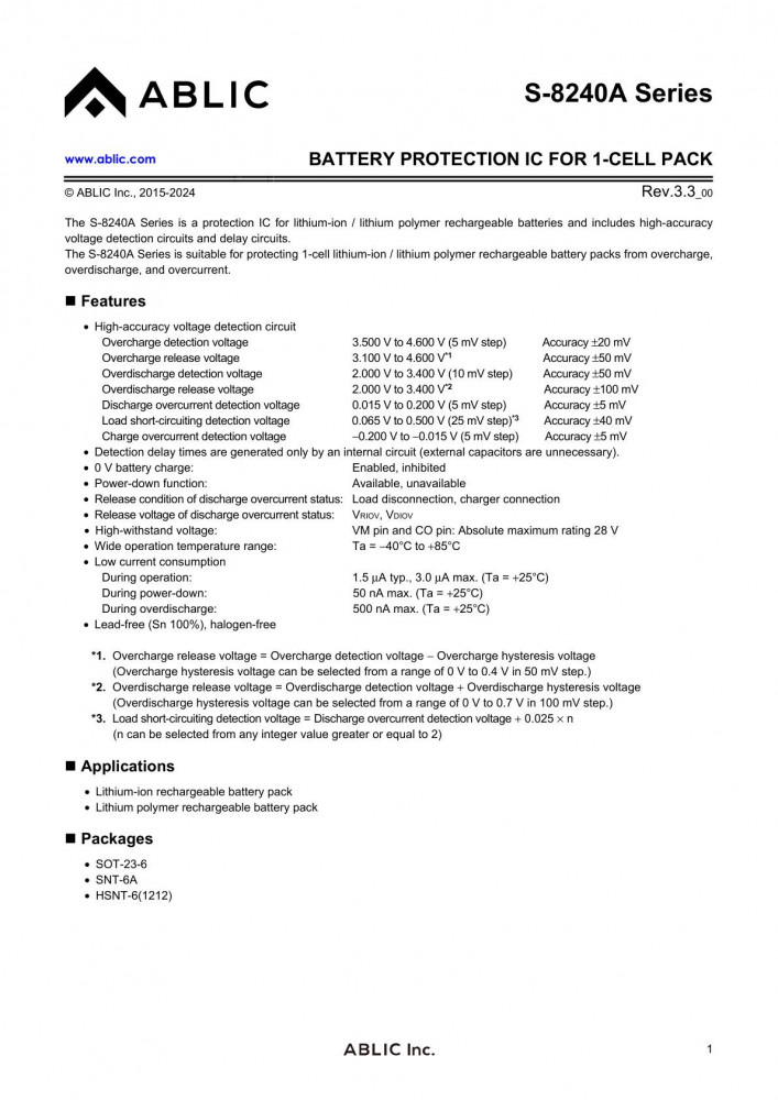 S-8240A document page 1