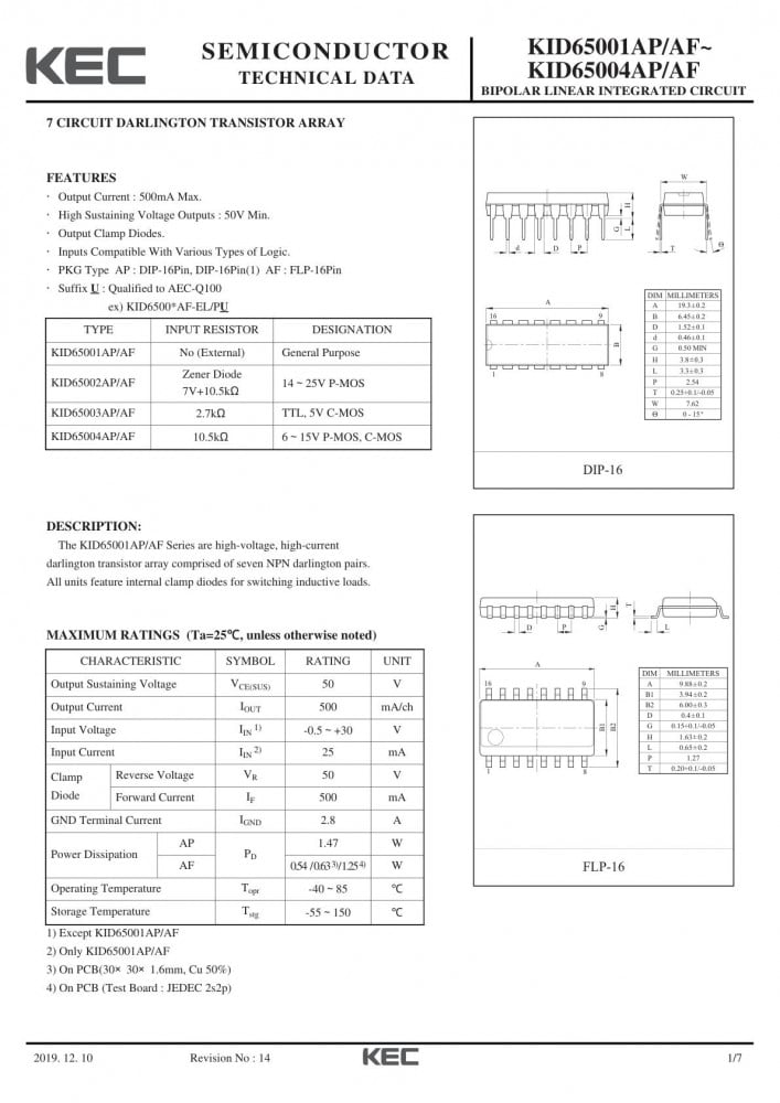 KID65003AF-EL/PY datasheet page 1