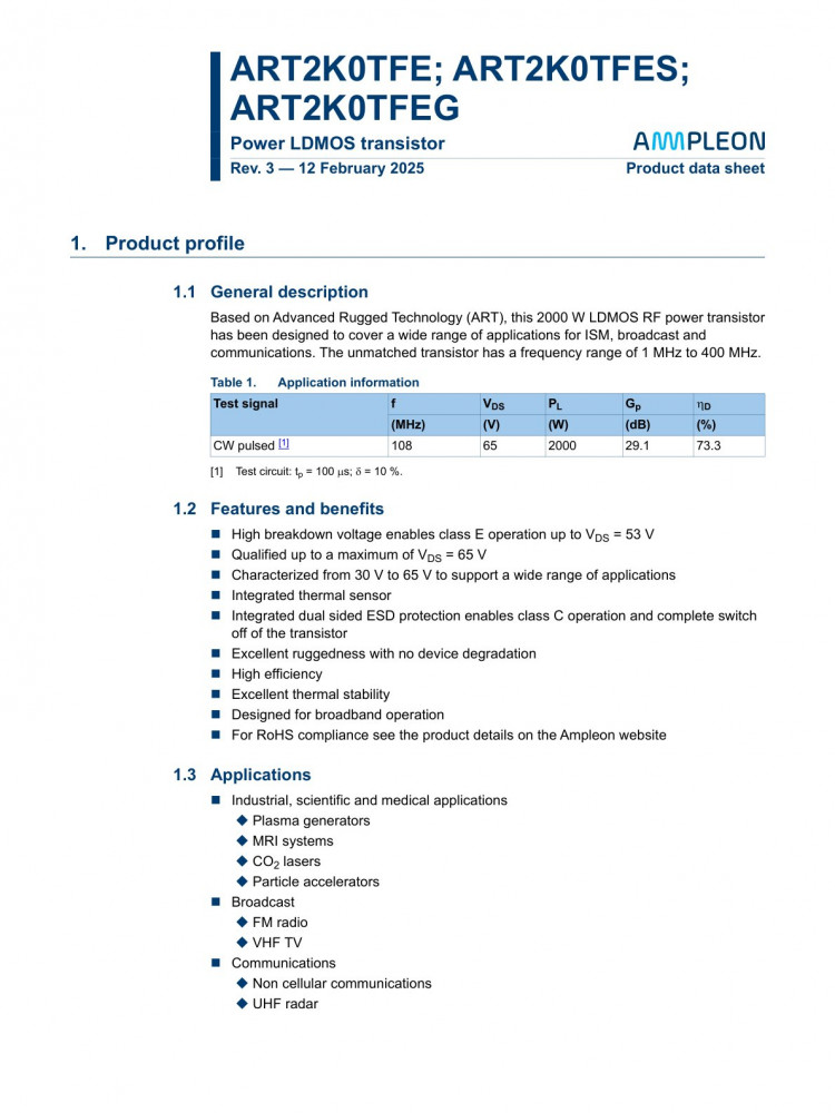 ART2K0TFES datasheet page 1