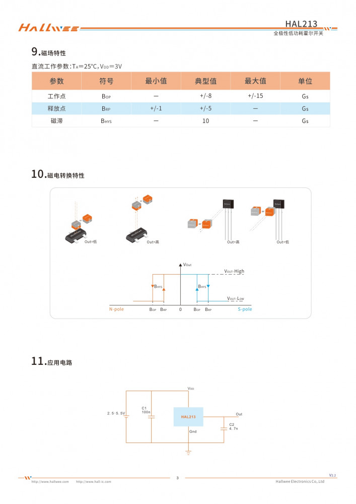 HAL213 SO datasheet page 3