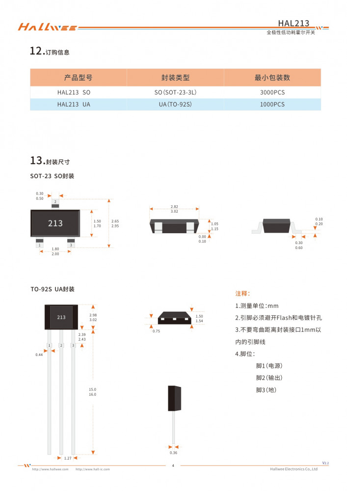 HAL213 SO datasheet page 4