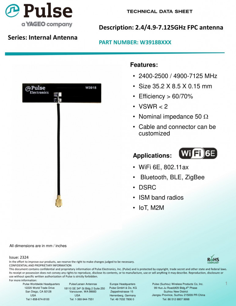 W3918B0050 datasheet page 1