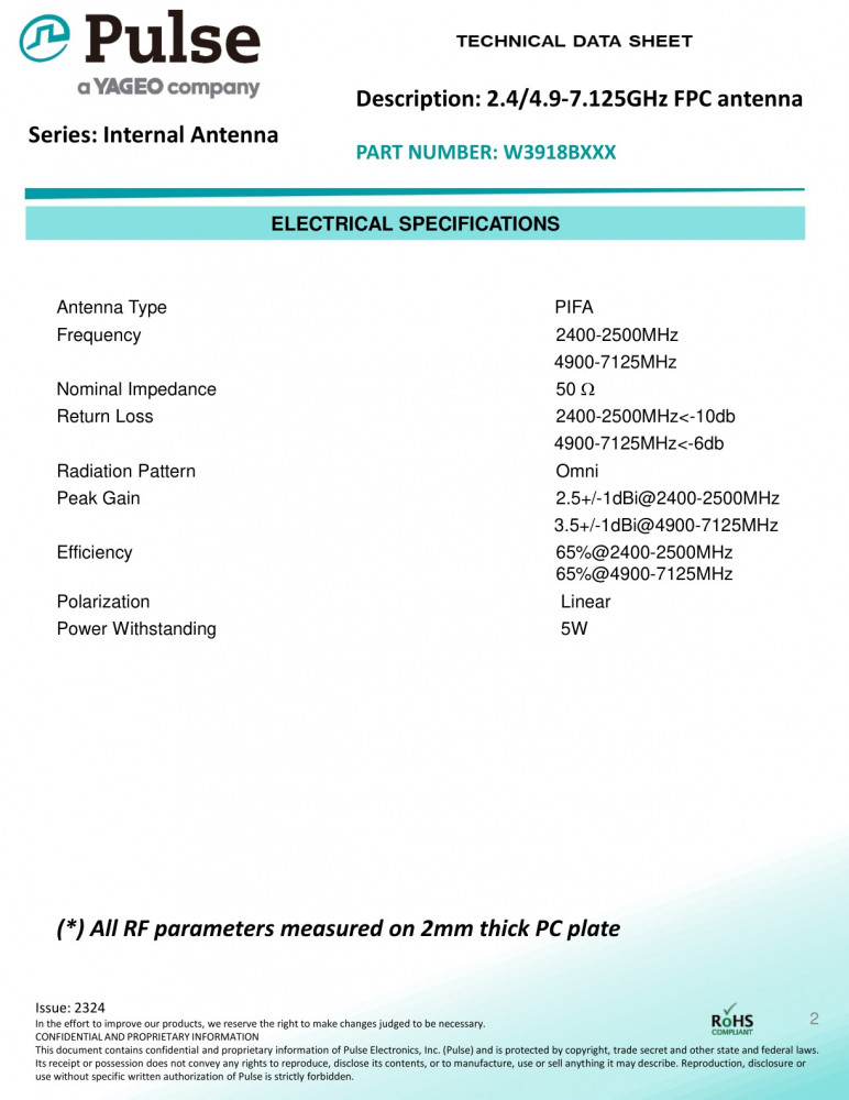 W3918B0050 datasheet page 2