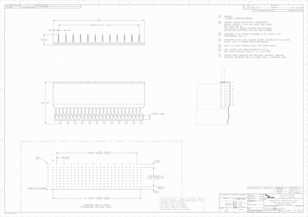 TE Connectivity 5646430-1 controlled drawing preview