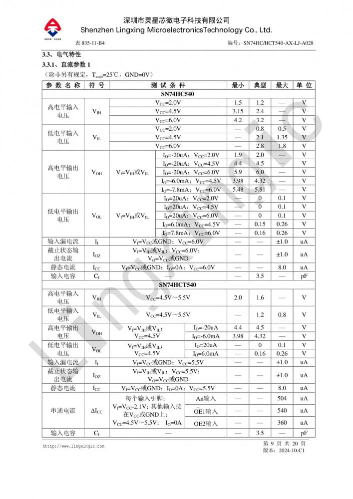 SN74HC540 datasheet page 9