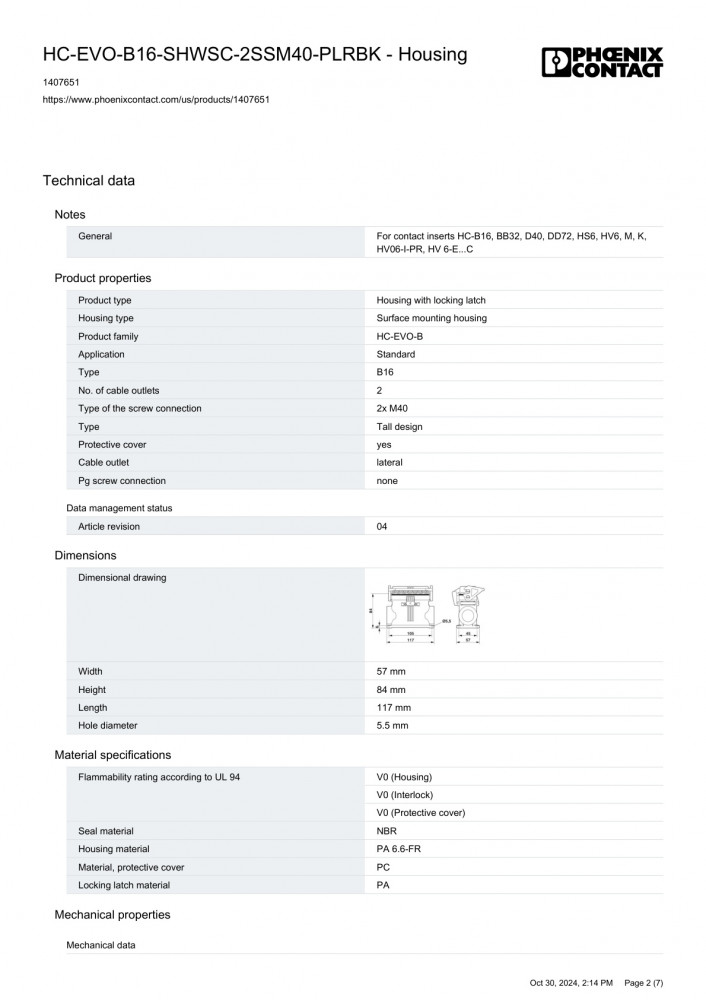 Phoenix Contact 1407651 product documentation page 2