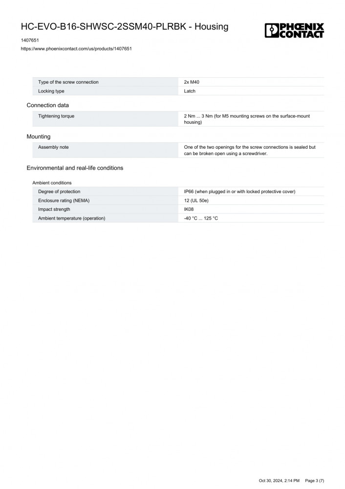 Phoenix Contact 1407651 product documentation page 3