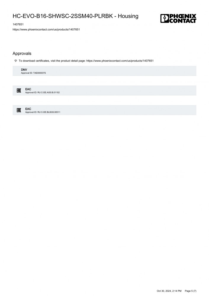 Phoenix Contact 1407651 product documentation page 5