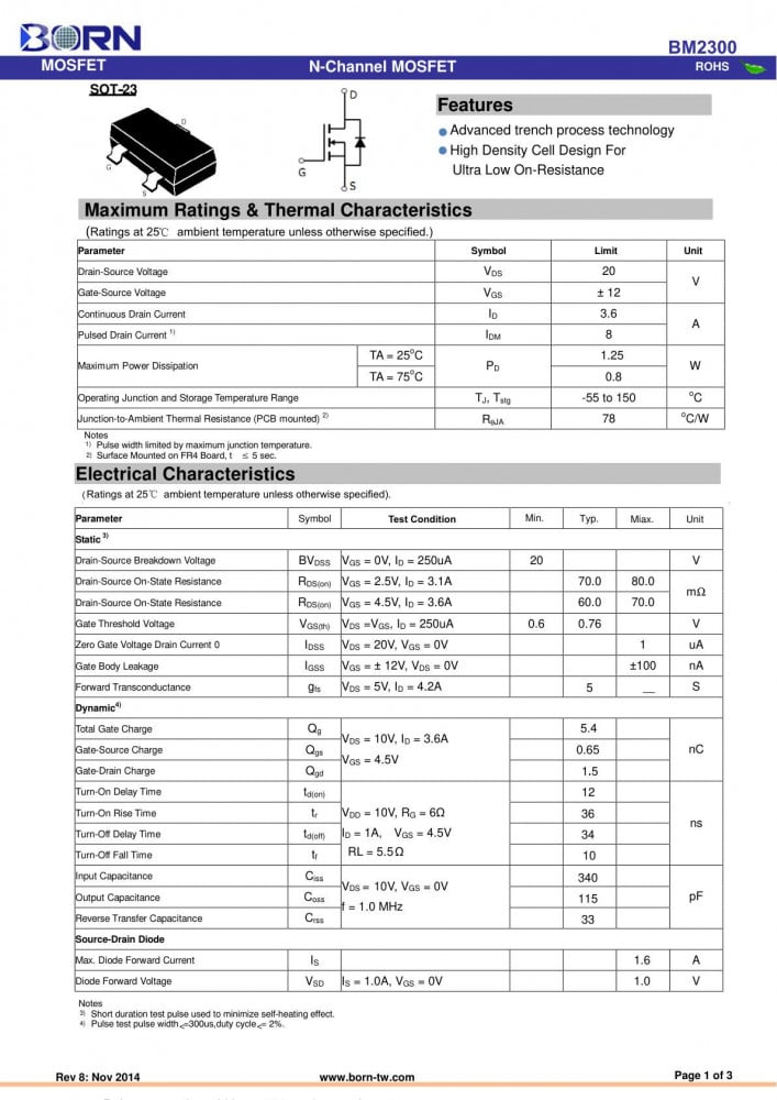 BM2300 datasheet page 1