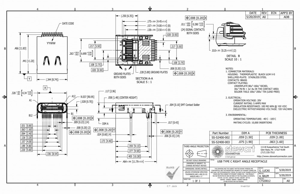SS-52400-002 technical document page 1