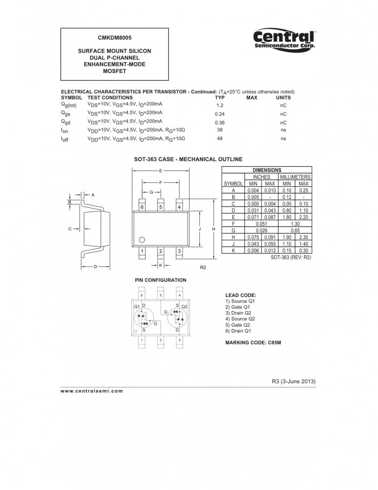 CMKDM8005 datasheet page 2