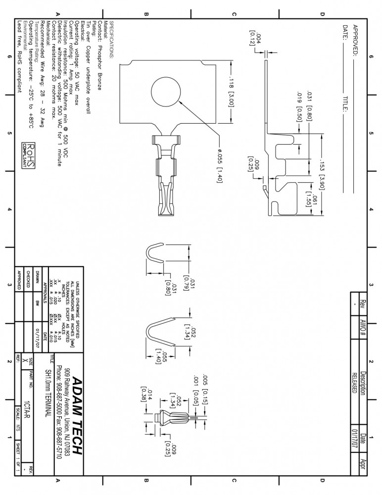 ADAM TECH 1CTA-R technical document page