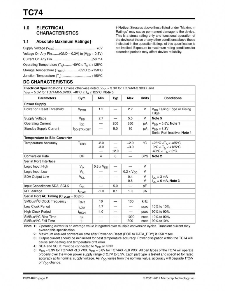 TC74 technical document page 2