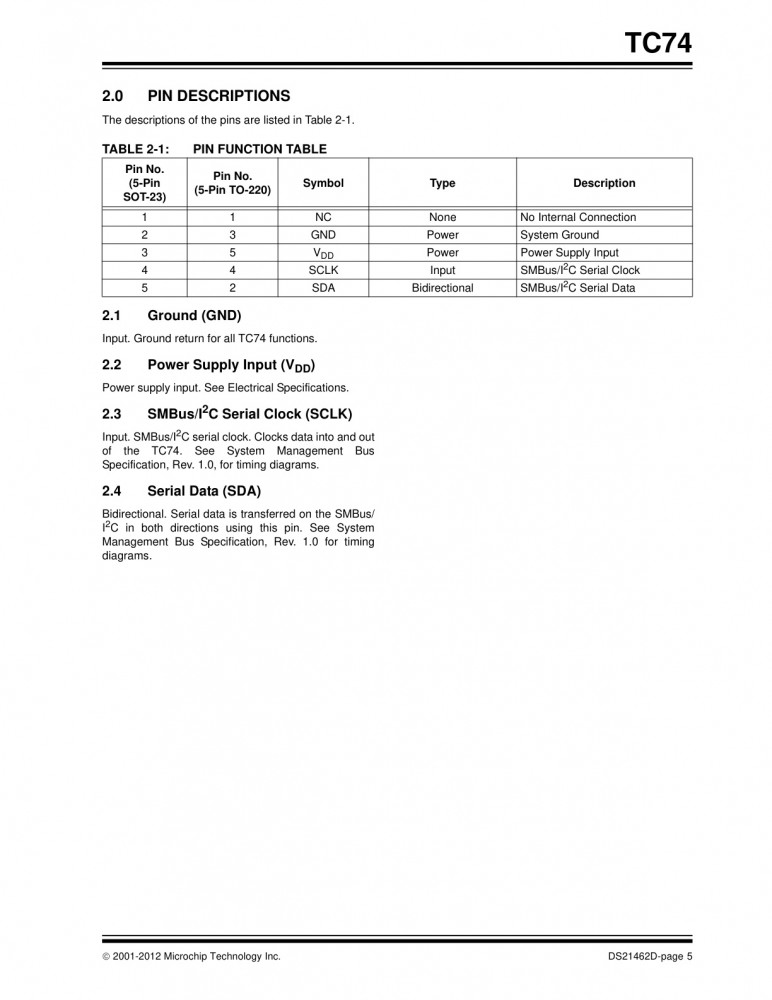 TC74 technical document page 5