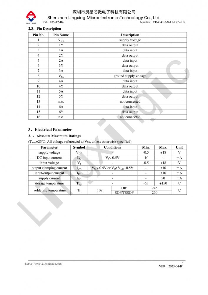 CD4049BE datasheet page 6