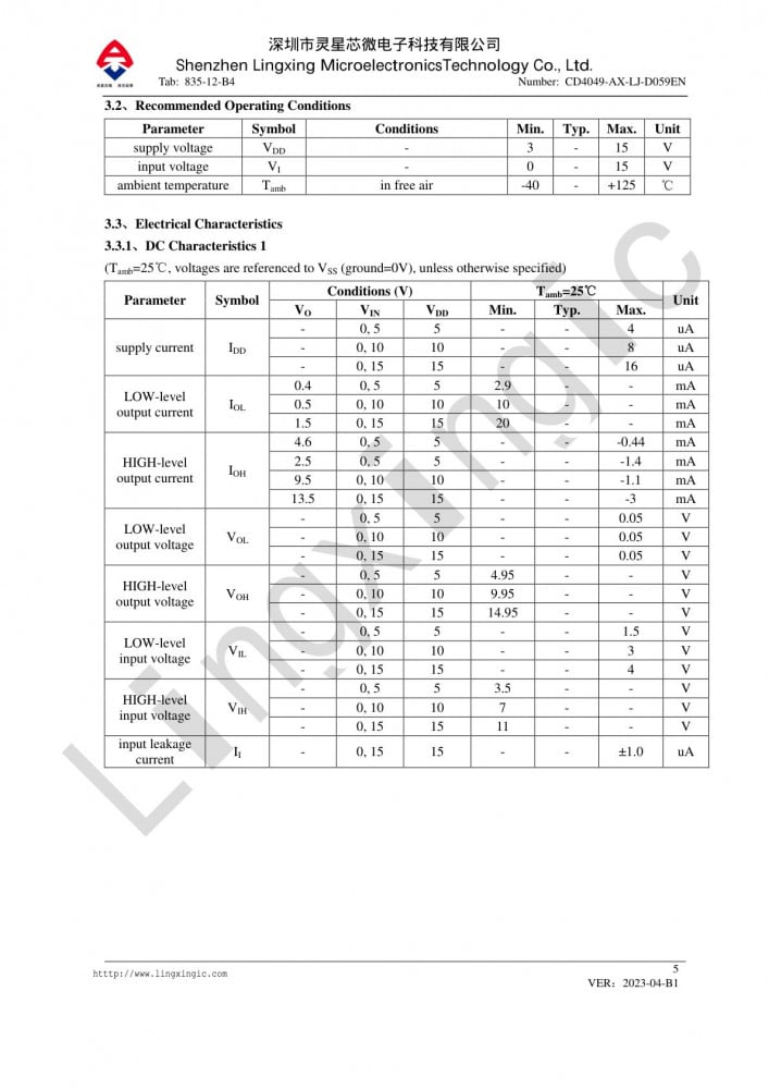 CD4049BE datasheet page 7