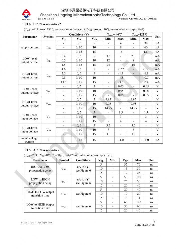 CD4049BE datasheet page 8