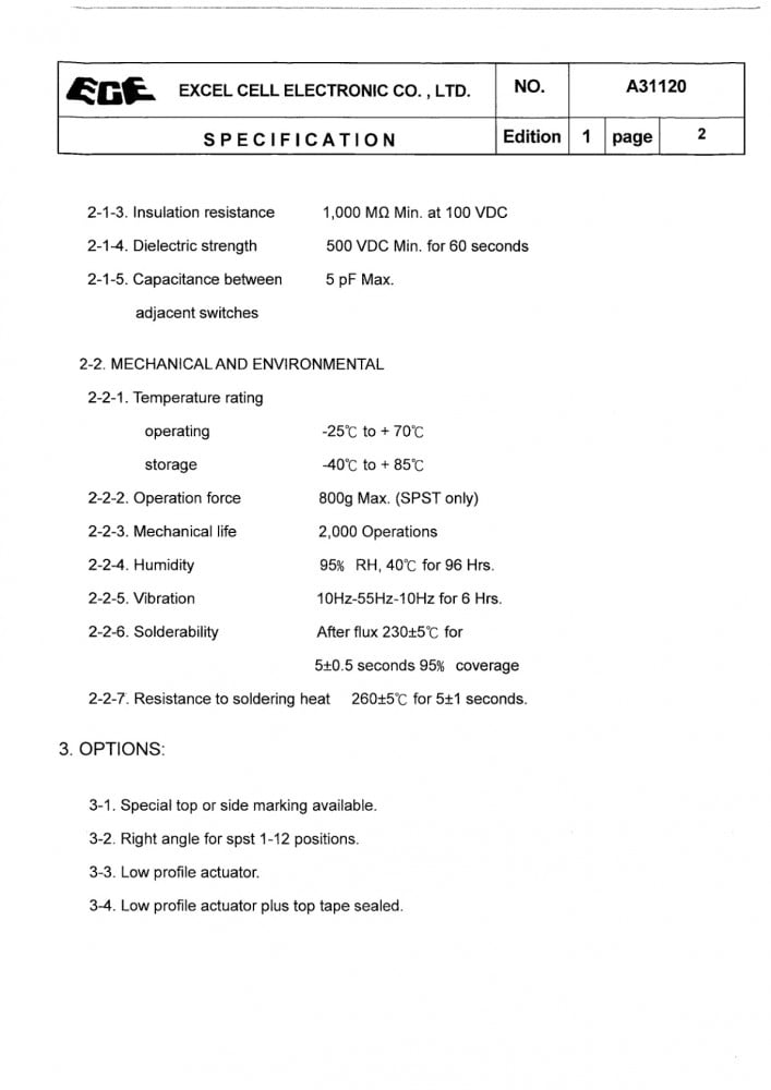 ECE EDG specification page 2