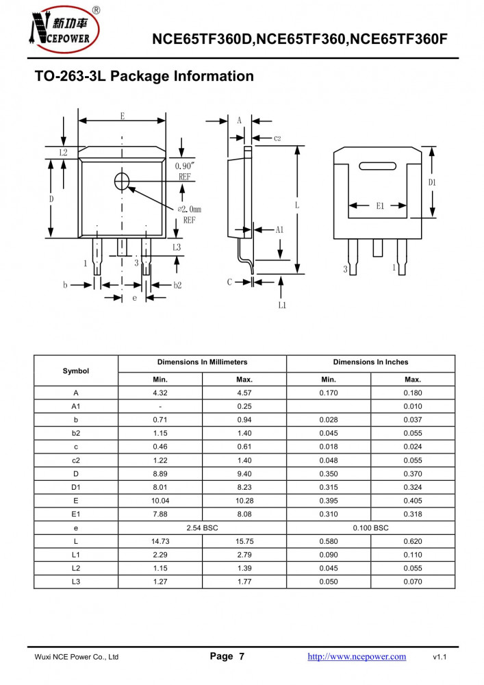 NCE65TF360F datasheet page 7