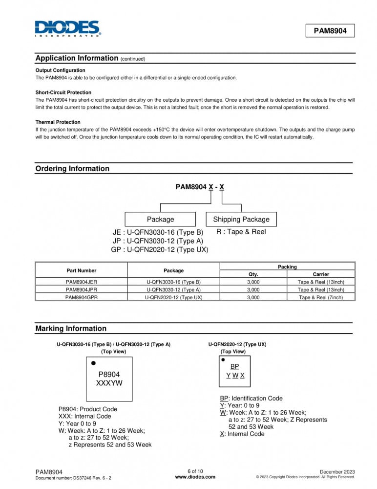 PAM8904JER datasheet page 6