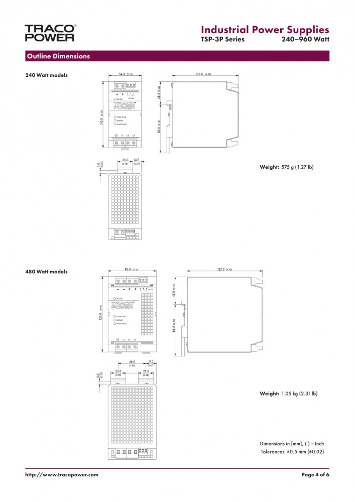 TSP 480-124-3PAC400 technical document page 4