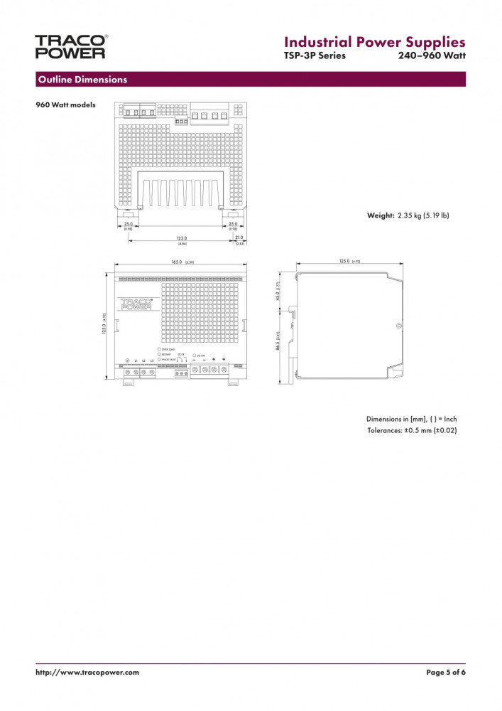 TSP 480-124-3PAC400 technical document page 5