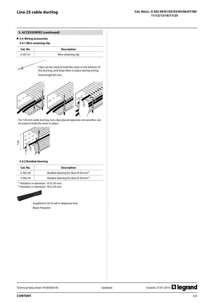 Legrand Lina 25 technical document, page 6