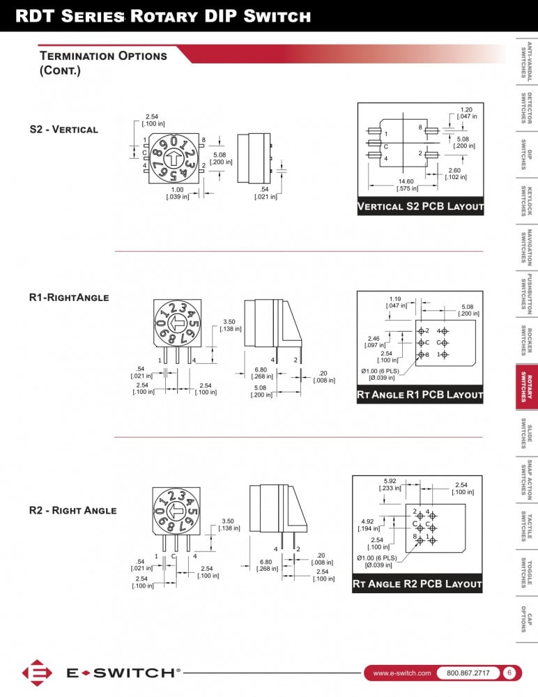 RDT series rotary DIP switch documentation page 6