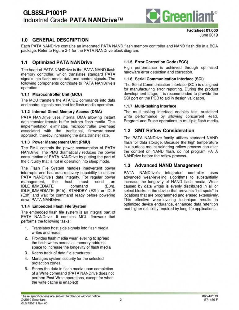 GLS85LP1001P-S-I-LBTE-ND003 factsheet page 2