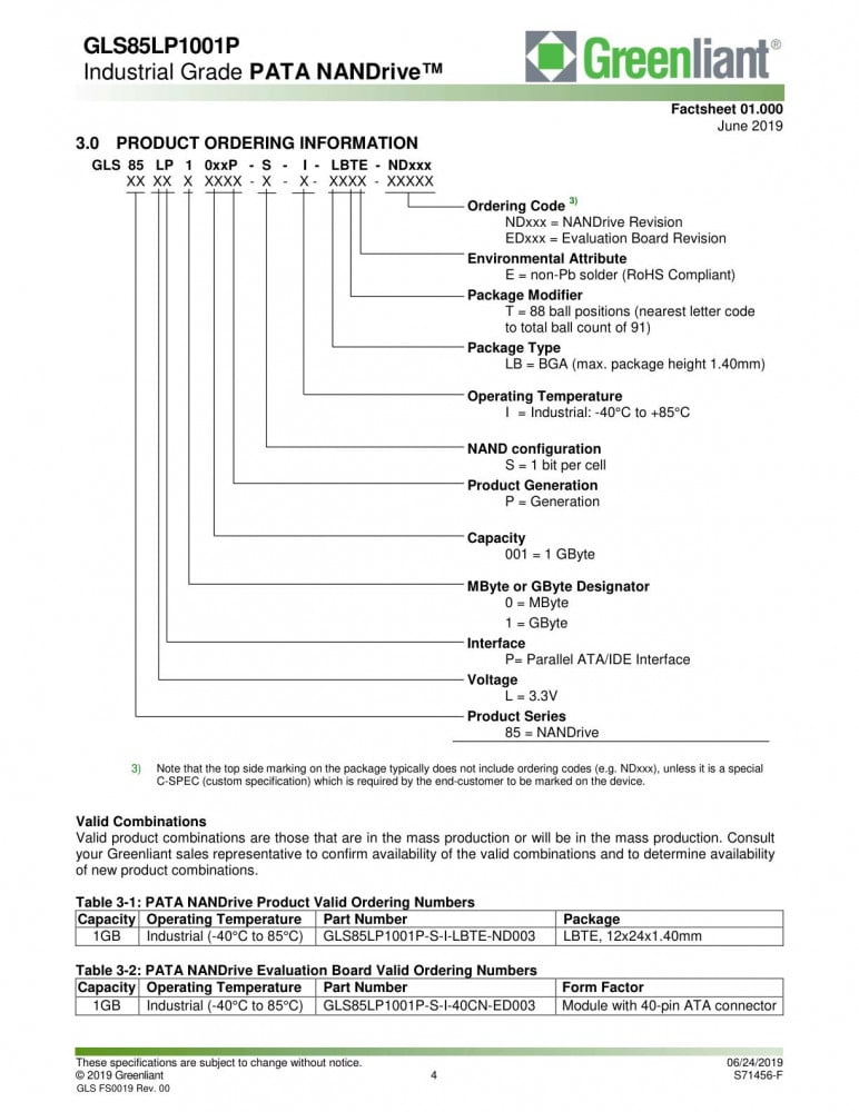 GLS85LP1001P-S-I-LBTE-ND003 factsheet page 4