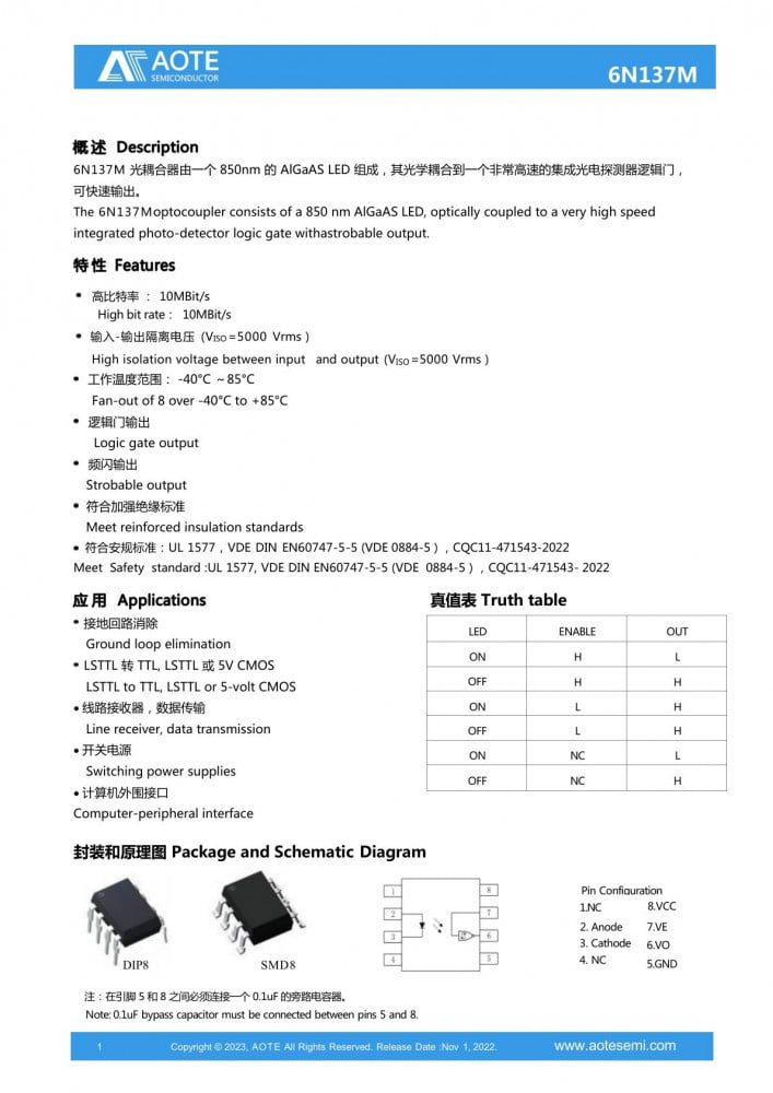6N137M datasheet page 2