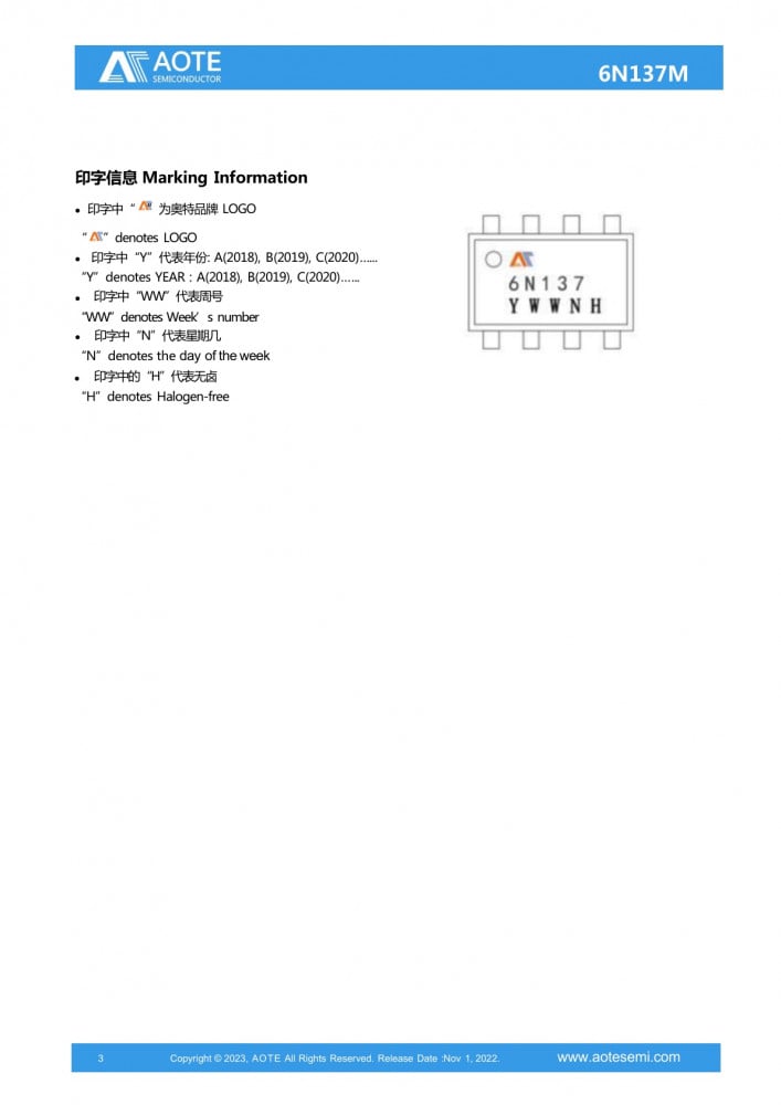 6N137M datasheet page 3