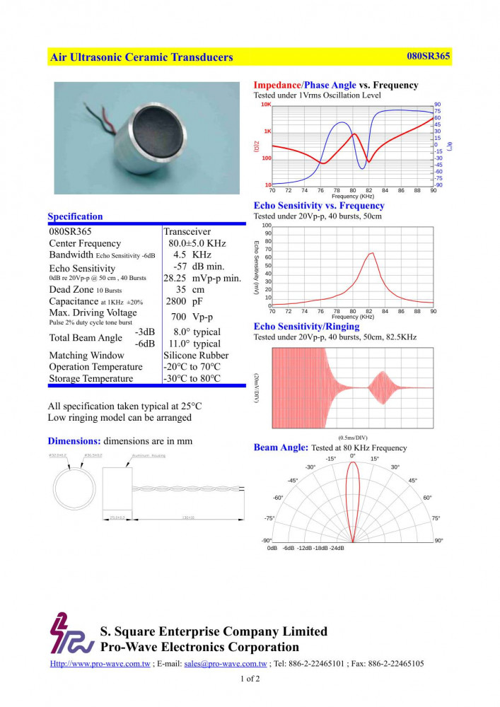 080SR365 technical document, page 1