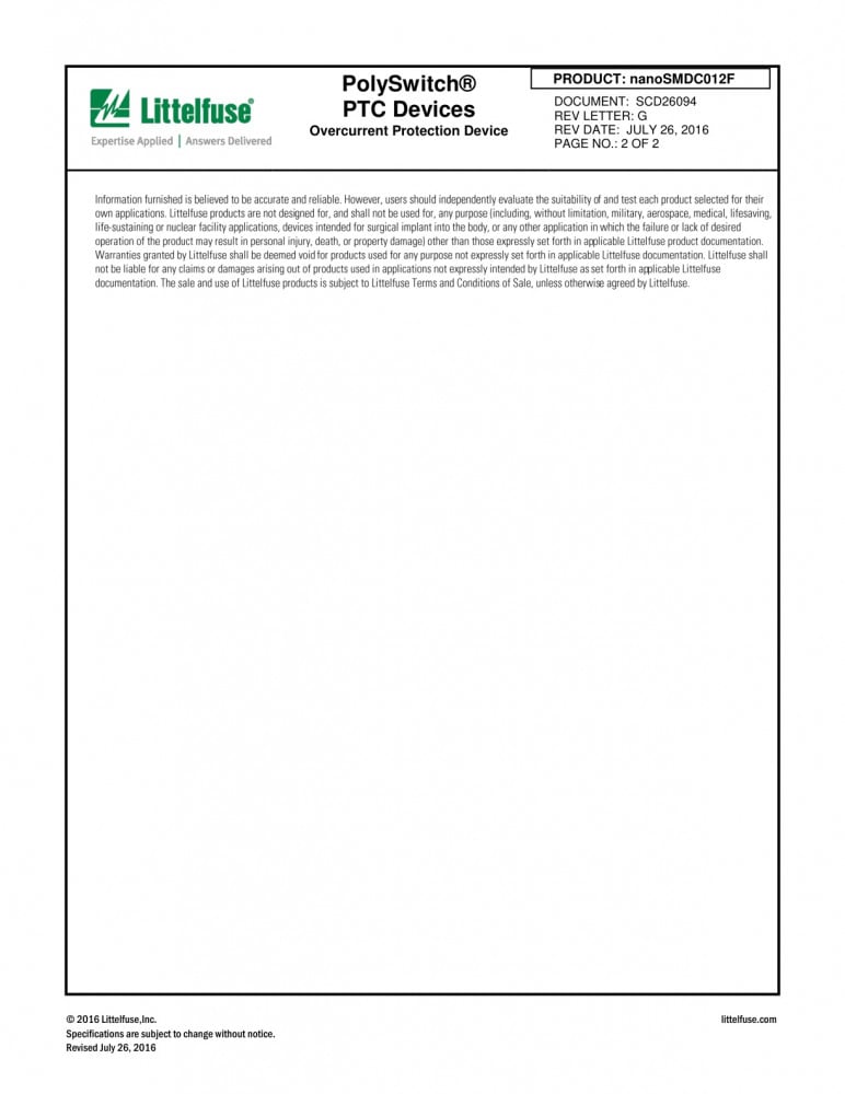 NANOSMDC012F-2 technical document page 2